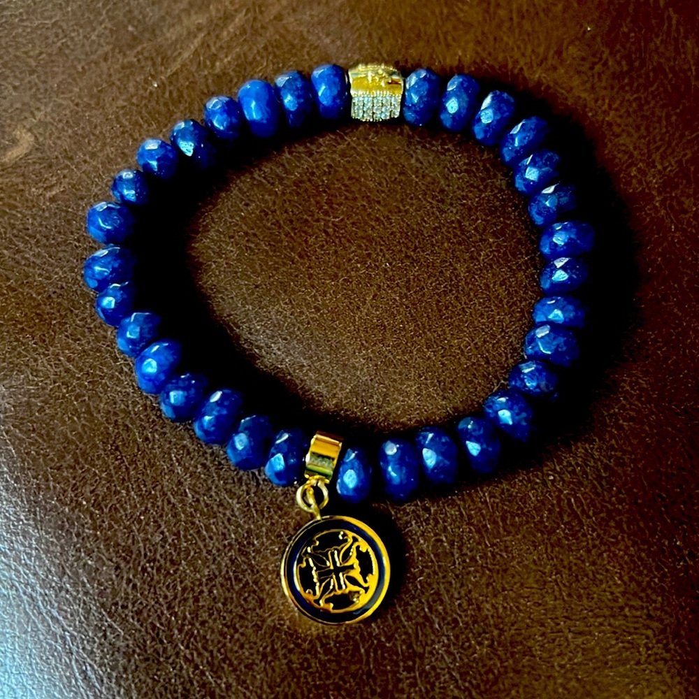 Rustic Cuff Navy & Gold Jenni Bracelet - Gem